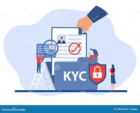 Kyc Or Know Your Customer With Business Verifying The Identity Of Its Clients Concept At The