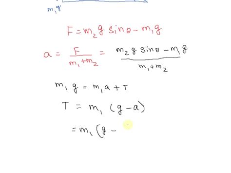 solved a ball of mass m1 and a block of mass m2 are attached by a