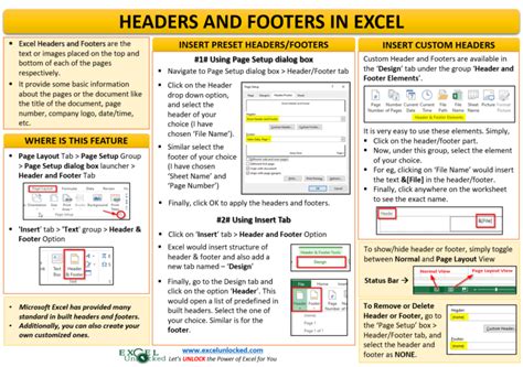 Excel Header And Footer Add Change Customize Excel Unlocked