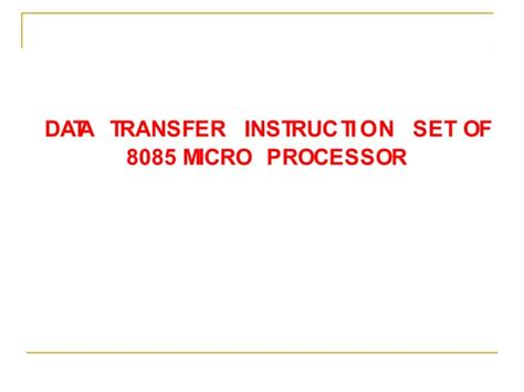 data transfer instruction set of 8085 micro processor ppt computing