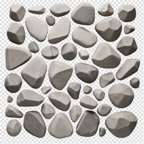 A Collection Of Irregularly Shaped Gray Rocks Arranged In A Grid Like Pattern On A Gray
