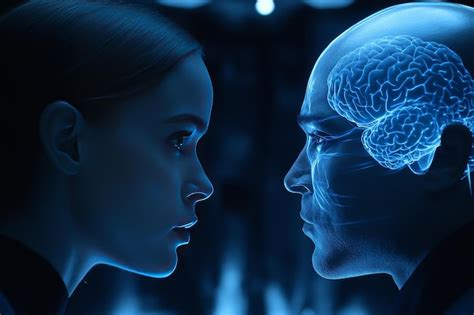 A Futuristic Profile Of A Man And Woman With Glowing Neural Connections Symbolizing The