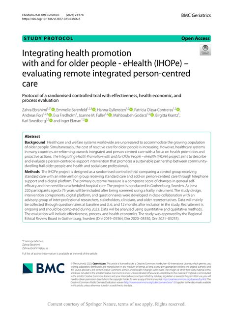 Pdf Integrating Health Promotion With And For Older People Ehealth