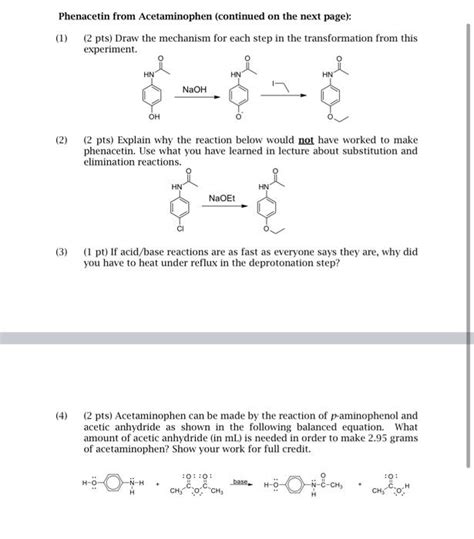 Solved Phenacetin From Acetaminophen Continued On The Next