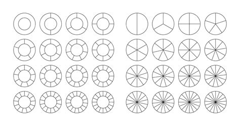 Premium Vector Set Of Round Structure Graphs Outline Circular Chart