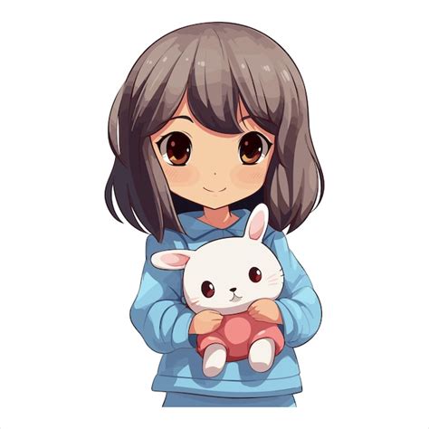 Projeto De Ilustra O Vetorial De Personagem De Estilo De Anime De Jovem Vetor Vetor Premium