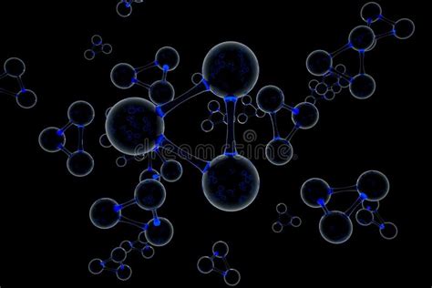 Blue Molecular Structure Fractal Stock Illustration Illustration Of