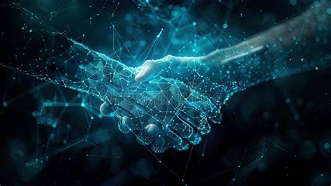 Digital Handshake And Networking Concept For Business And Technology Stock Image Image Of