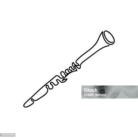 한 줄 클라리넷 디자인 손으로 그린 미니멀리즘 스타일 벡터 일러스트 라인아트에 대한 스톡 벡터 아트 및 기타 이미지 라인아트 클라리넷 낙서 드로잉 Istock