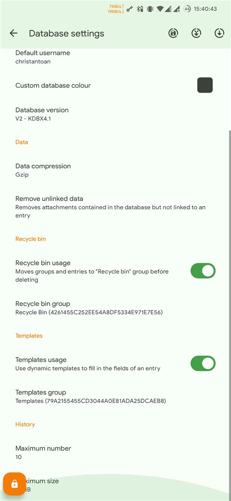 Lock FAB Covers Database Settings Text Issue 1678 Kunzisoft