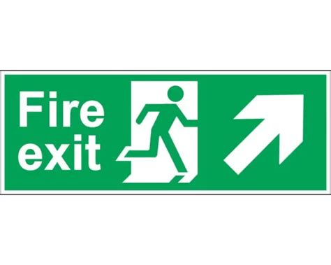 Fire Exit Man Running Up Right Sign 300mmx100mm Etonsafety Com