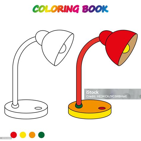 워크시트입니다 테이블 램프색칠 공부입니다 아이 들을 위한 게임입니다 벡터 만화 그림입니다 전구에 대한 스톡 벡터 아트 및 기타 이미지 Istock