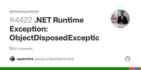 Net Runtime Exception Objectdisposedexception · Issue 4422 · Dotnet