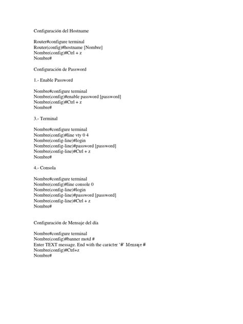 Comandos Cisco Pdf Enrutador Computación Dirección Ip