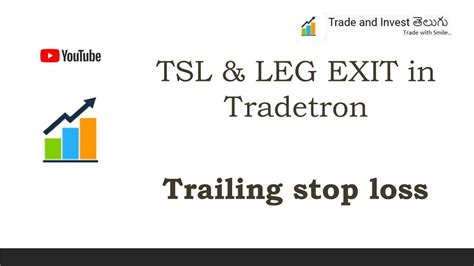 Trailing Stop Loss And Leg Exit In Tradetron Trailingstoploss Youtube