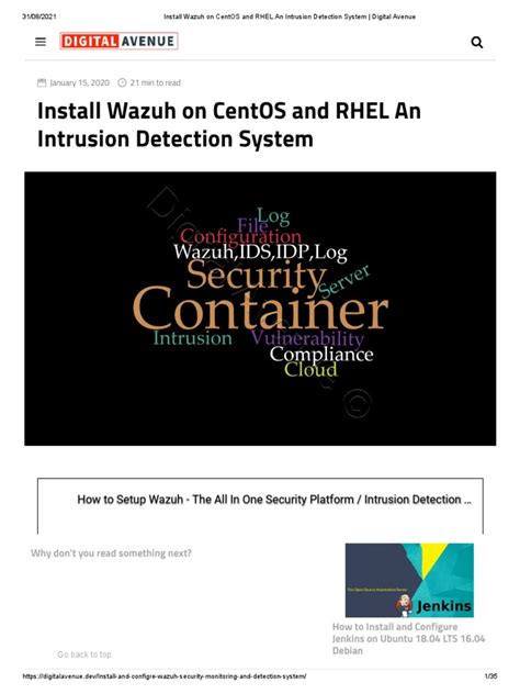 Install Wazuh On Centos And Rhel An Intrusion Detection System Digital Avenue Pdf Malware