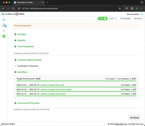 Browser UI SQLMesh