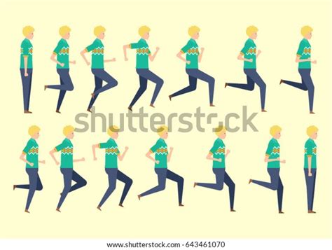 Running Man Animation Frame Sequence Stock Vector Royalty Free Shutterstock