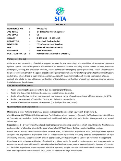 It Infrastructure Engineer Pdf Infrastructure Data Center It Infrastructure Engineer Pdf Infrastructure Data Center