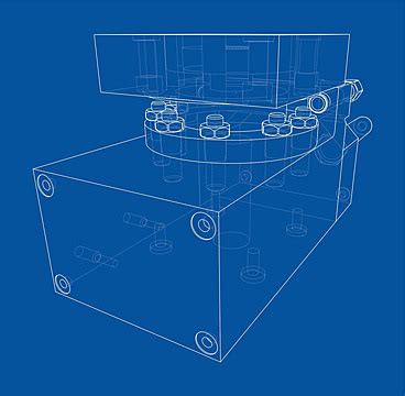 Abstract Industry Object Concept Vector Mechanism Machining Outline Connect Element Vector