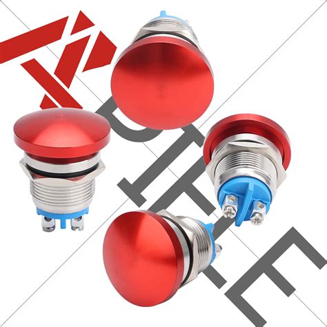 Apiele 19mm Mushroom Head Push Button Switch Momentary