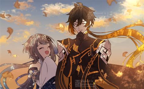 Zhongli And Guizhong Genshin Impact Drawn By Takamatsu Yamajiai