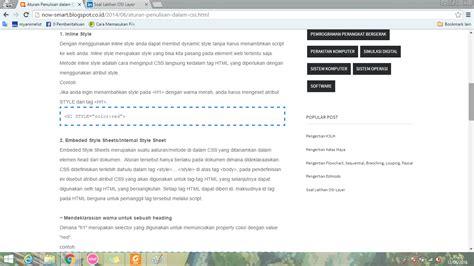 Aturan Penulisan Dalam Css Nginfoindroid