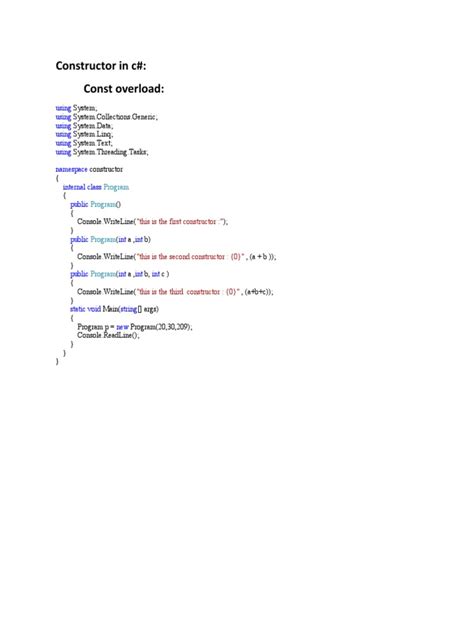 Constructor In C Pdf Teaching Methods And Materials Computers