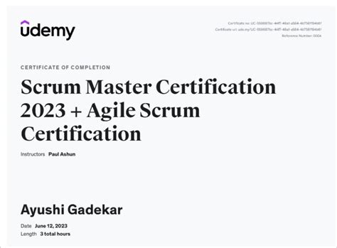 Ayushi G On Linkedin Happy To Share New Certification From Udemy Completed Scrum Master