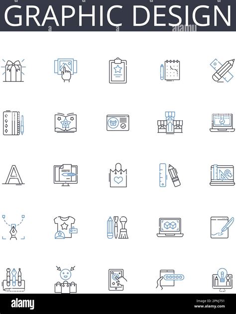 Graphic Design Line Icons Collection Web Development Game Design Brand Management Digital