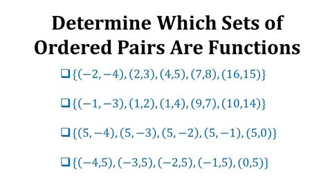 Examples Of Which Set Of Ordered Pairs Represents A Function