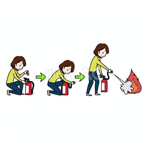 消火器の使い方イラスト No 23187633｜無料イラスト・フリー素材なら「イラストac」