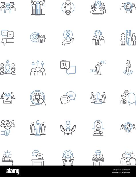 Webinar Session Line Icons Collection Presentation Interaction