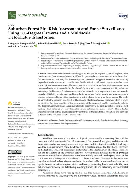 Pdf Suburban Forest Fire Risk Assessment And Forest Surveillance