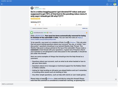 r roblox doesn t allow this post so can someone answer it here please
