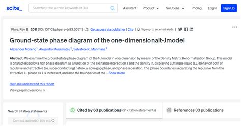 Citation Report Ground State Phase Diagram Of The One Dimensional T