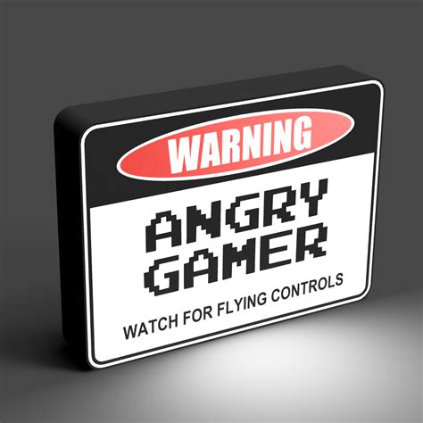 Stl File Warning Angry Gamer Led Lightbox Lamp ⚠️ 3mf・3d Printable