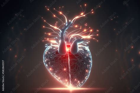 Ilustración De Stock Abstract Image Of A Bio Neural Network The Concept Of Information