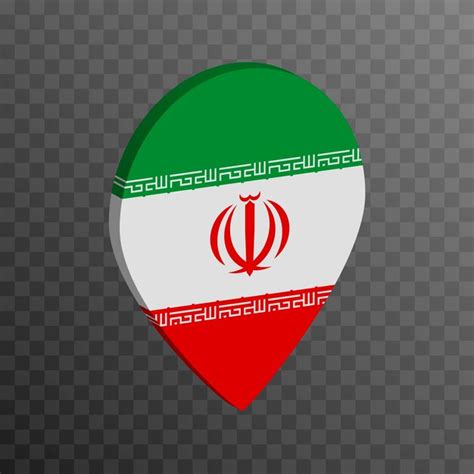 Premium Vector Map Pointer With Iran Flag Vector Illustration