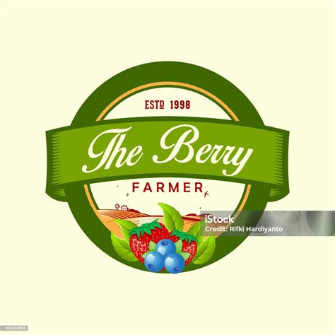 딸기 로고입니다 벡터 라운드 라벨 딸기입니다 농장에서 열매와 열매 유기농 식품 로고에 대한 스톡 벡터 아트 및 기타 이미지 로고 배지 산 딸기류 Istock
