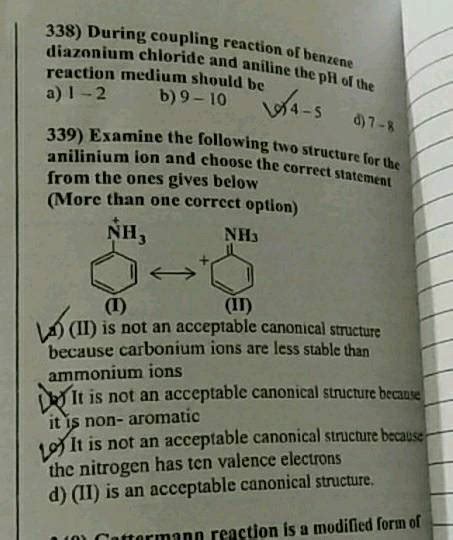 Joride And Aniline The Pit Of The 338 During Coupling Reaction Of Benzene Diazonium Chloride