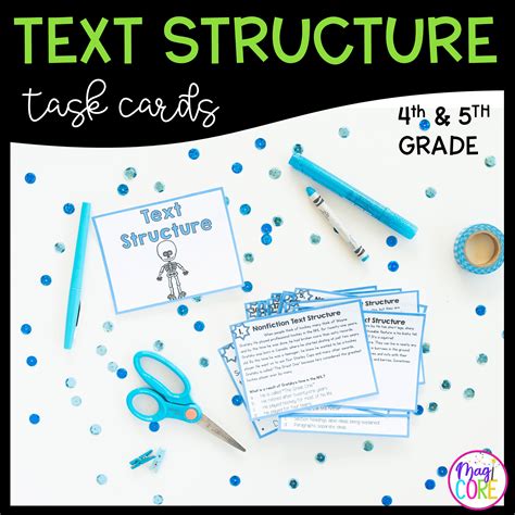 Nonfiction Text Structure Task Cards 4th 5th Magicore