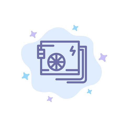 Ac Computer Part Power Supply Blue Icon On Abstract Cloud Background