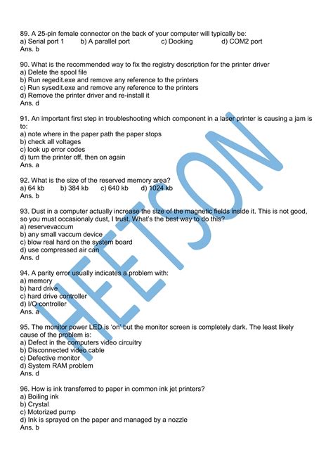 Computer Hardware Mcq Basic To Advanced Question Pdf