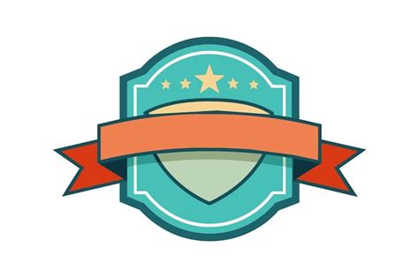 Premium Vector Retro Styled Badge With Ribbon Vector Art Illustration Image