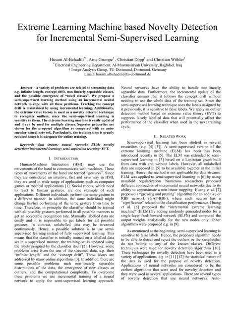 Pdf Extreme Learning Machine Based Novelty Detection For Incremental Semi Supervised Learning