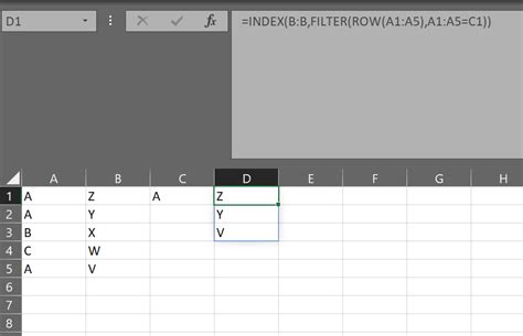 Excel Return Multiple Matches When Range Is Dynamic Stack Overflow