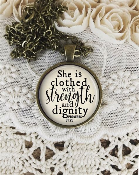 Proverbs 31 Woman Necklace Strength And Dignity Personalized Christian