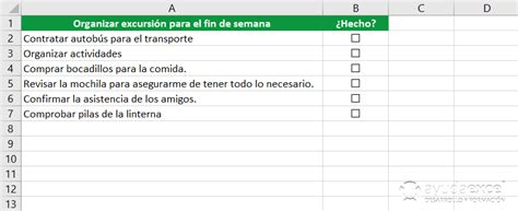 Crear un checklist en Excel con casillas de verificación Ayuda Excel