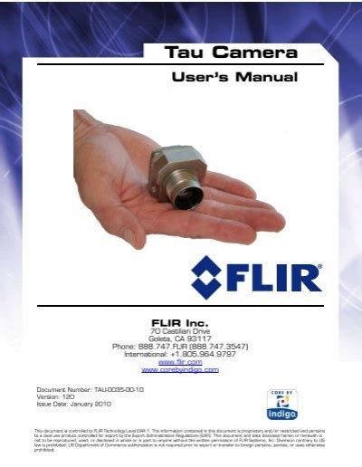 Tau Camera Users Manual Flir Systems